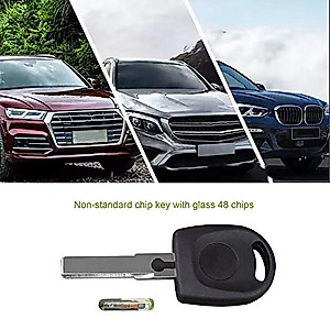 Car Key Case Fob Shell with Immobilizer ID48 Transponder Chip Uncut Key Blank Kit Vehicle Remote Key Replacement Spare Parts