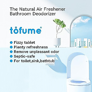 tofume Effervescent Bathroom Air Fresheners - Fresh Minty Lavender Fragrance - Toilet Deodorizer Tablets, Air Fresheners For Bathroom, Drop in Flushable Air Freshener Toilet Fresheners, 1 Pack