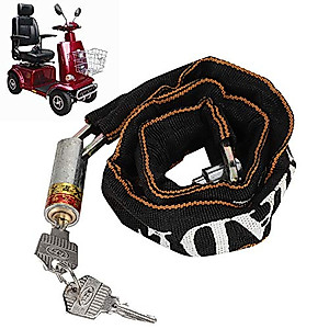 Natudeco Bicycle Security Chain Lock Heavy Duty Mobility Scooter Lock Wheelchair Chain Lock Outdoor Fence Padlock with with Key for Outdoor Security