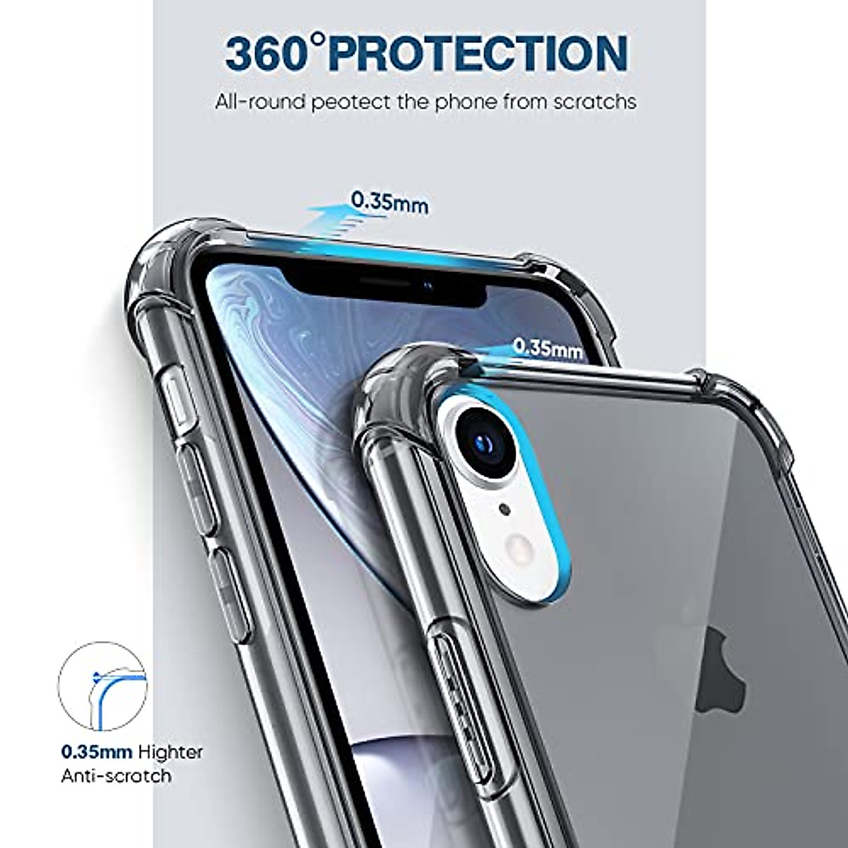 ORIbox iPhone XR Matte Case - Translucent Black, Shock-Absorbent, TPU & Polycarbonate
