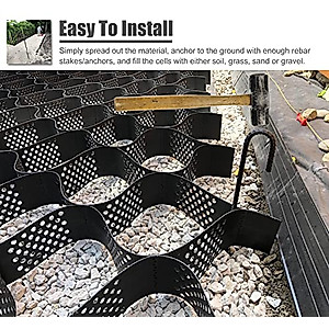 2" Thick Gravel Ground Grid 16.5ft x 33ft - Geo Grid Driveway Stabilization Grids, Gravel Retainer Grid 1885 LBS Per Sq ft, Geocell Geogrid for Walkway Driving RV Parking Slopes and Garden