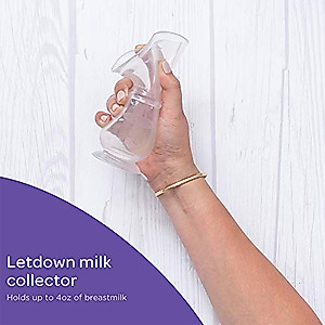 Lansinoh Breastmilk Collector Breastpump for Excess Breast Milk from Breastfeeding Mums BPA BPS Free 100% Silicone with Lid & Neck Strap, Transparent