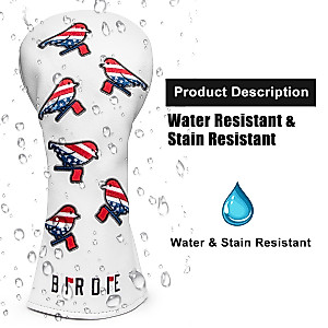 Golf Wood Head Covers Driver Cover 3 Wood Headcover Hybrid Head Covers Embroidery White USA American Flag Birdie Design Golf Club Headcovers Leather Hand-Made Wood Head Cover for All Golf Wood Clubs