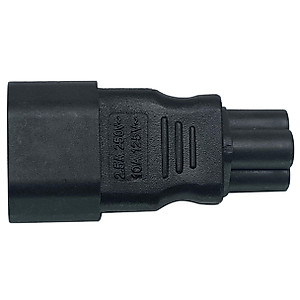 AAOTOKK IEC 320 C14 to C5 AC Adapter, 10A 125V IEC 3Pole Male to Mickey Mouse 3Pole Female Power Adapter,C5 to C14 AC Converter for Mickey Mouse Laptop Receptacle Converter (2 Pack-C5 to C14)