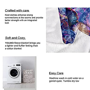 YISUMEI Trippy Mushroom Throw Blanket Colorful Forest Plant Fleece Blanket Soft Warm Cozy for Sofa Couch Bed 60"x80"