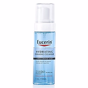 Eucerin Hydrating Foaming Daily Facial Cleanser with Hyaluronic Acid, 5 Fl Oz