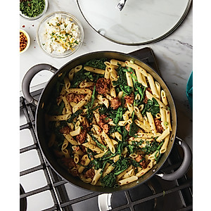 Circulon 84569 Elementum Hard Anodized Nonstick Stock Pot / Stockpot with Lid - 7.5 Quart, Gray