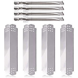 Grill Replacement Parts for Nexgrill 4 Burner 720-0830H, Nexgrill 720-0888, 720-0888N, Stainless Steel Grill Burner Tubes and Heat Shield Tent Plates Replacement Kit for Home Depot Nexgrill 720-0830H.