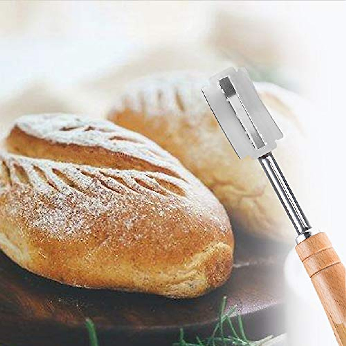 Premium Hand Crafted Bread Lame Included 5 Blades and Leather Protective Cover - Best Dough Scoring Tool by YMHB