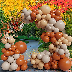 Burnt Orange, Nud Retro White Balloon Arch Kit 127pcs Terracotta Peach Fall Colors Decor Little Cutie Balloon Garland For Autumn Celebrations, Baby Showers，Citrus Birthday, Pumpkin Thanksgiving Events