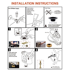 boeemi Toilet Flanges and Wax Rings for Toilets with Extended Flanges and Extra Thick Wax Rings for Floor Exit Toilets New Installation or Reinstallation 4" Waste Line for Plumbing Below Floor
