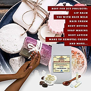 ANCIENT HEALTH REMEDIES Organic Unrefined Raw AFRICAN IVORY WHITE SHEA BUTTER BLOCKS/JAR Bulk Size Grade A for Anti Aging Dry Skin Base for DIY Body Butter, Beauty(Ghana) (10-3/8 x 5-1/4 x 3)