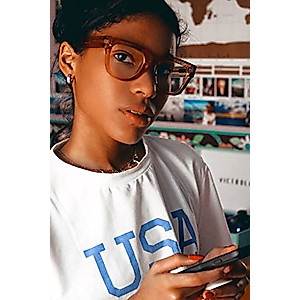 VISOONE Fashion Medium Blue Light Blocking Glasses Square with Anti Glare for Computer Women and Men MISSOURI