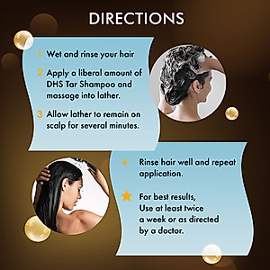 DHS Person & Covey, Inc Coal Tar Shampoo - Anti Dandruff Shampoo for Men & Women, Psoriasis Shampoo & Dandruff Hair Care for Itchy Scalp, Unscented Seborrheic Dermatitis Shampoo - 8 Fl Oz, Pack of 3