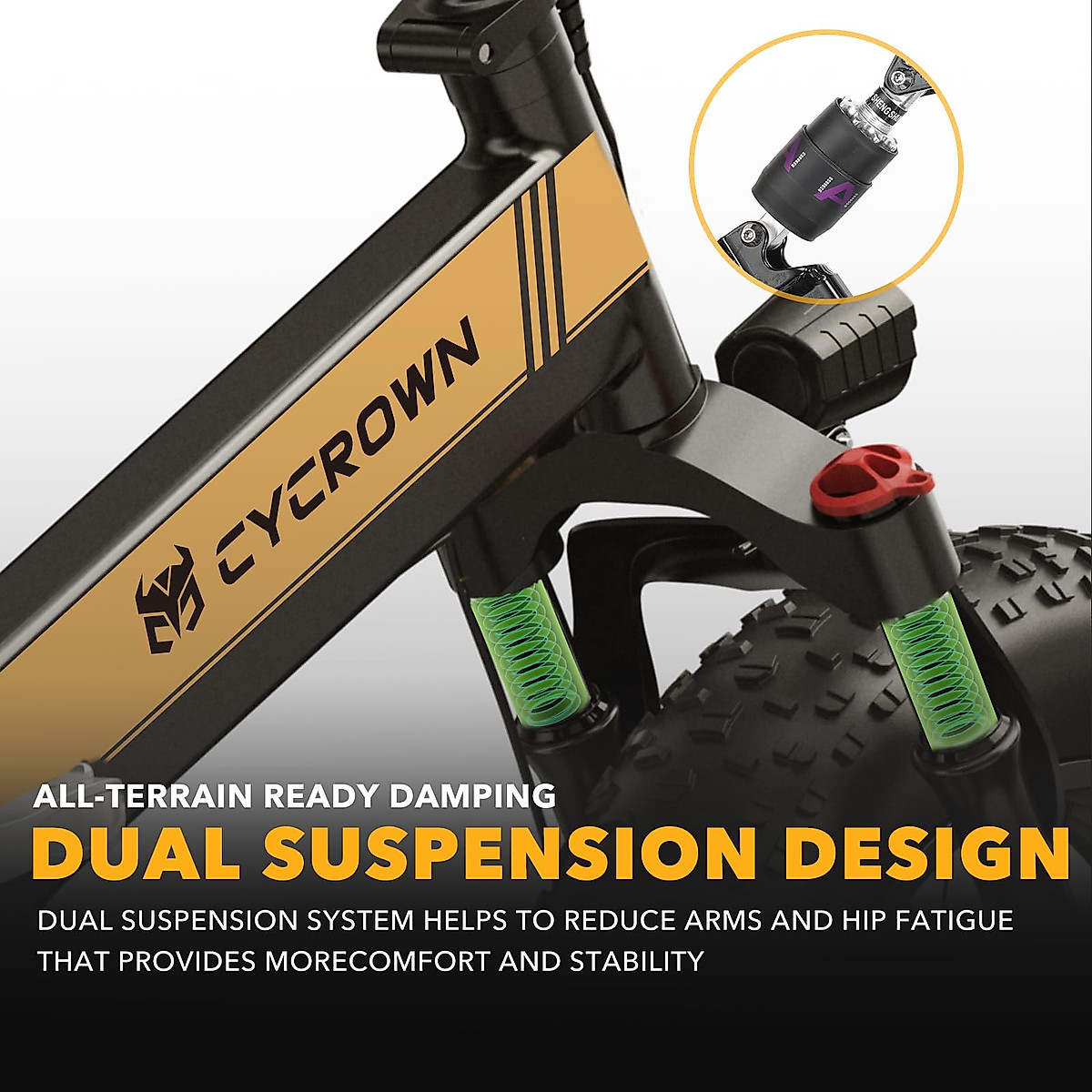 CYCROWN Cycknight Electric Bike for Adults Foldable 750W Ebike with 48V 12.5AH Removable Battery, 25 MPH 60 Miles Folding Ebikes for Adult 20" x 4.0" Fat Tire Electric Bike with Dual Shock Absorber