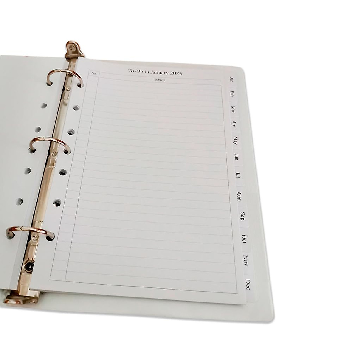 2023 Monthly Planner Refill 5-1/2" x 8-1/4", 12 Months from January 2023 to December 2023, Two Pages Per Month, Ruled Box, Desk Size 4, 7-Hole Punched