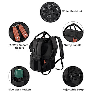 Men's Laptop Backpack, 15.6 Inch Work Backpack for Men & Women, Men's Backpack Purse with USB Charging Port, Teacher Doctor Backpack for Work, Water Resistant College Students Bookbags.