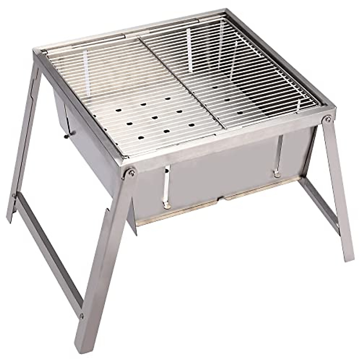 REDCAMP Pop up Camping Flatfold Fire Pit Portable & Wood Burning, 12.8 ...