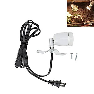 Reptile Heat Light Fixture Holder, E27 Base Bulb Socket Adjustable Reptile Lamp Holder Bracket Reptile Heat Light Stand for Lizard Turtle Tortoise Reptile Ceramic Lamp Holder(110-240V)