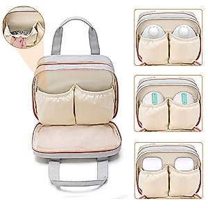 Damero Wearable Breast Pump Bag with Ice Pack Compatible with Elvie and Willow Breast Pump, Carrying Bag for Wearable Breast Pump, Bottles, Pump Parts and More, Patent Design