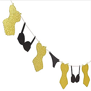 Bachelorette Party Banner- Lingerie Party Banner, Engagement Party Decorations, Glitter Bra and Panties Banner, Bridal Shower Decorations