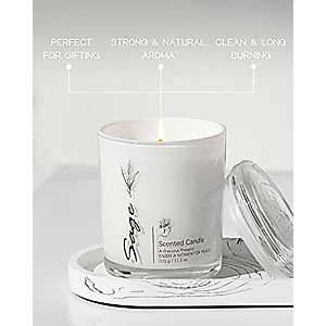 Sage Candles for Cleansing House Negative Energy, Alternative to Smudge Sticks, 22.6 OZ Sage Candles for Home Scented, Sage Smudge Candles for Meditation, Home Cleansing, Smudge Rituals, Pack of 2