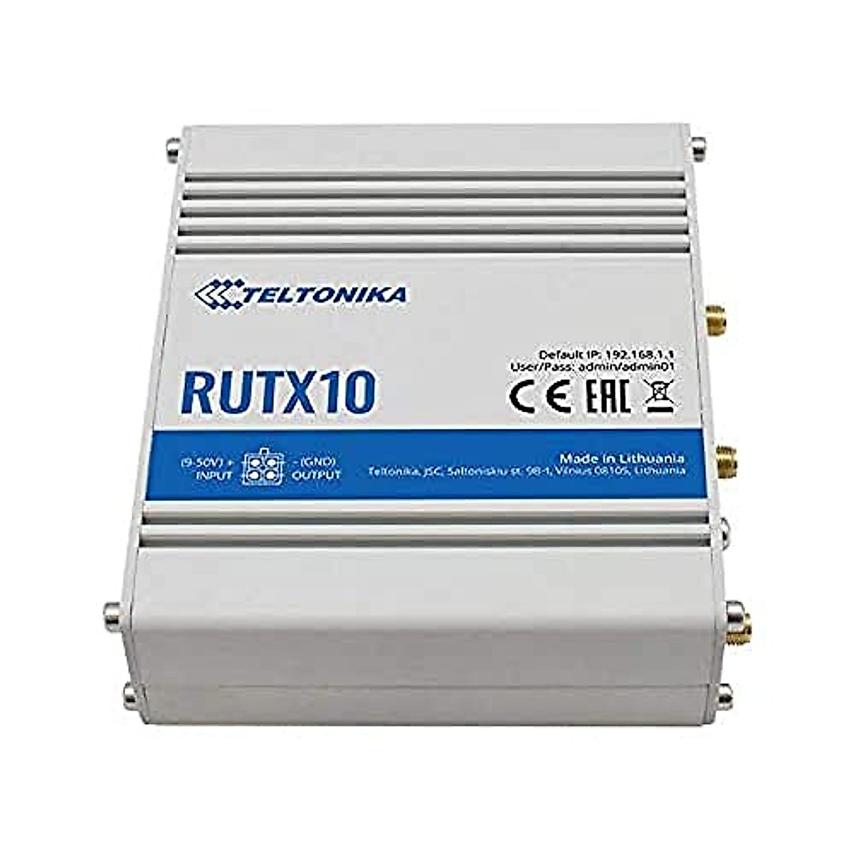 Teltonika RUTX10000300 Professional Ethernet Router, UK PSU, Digital Input/Output for Remote Monitoring and Control, Dual Band WiFi and Bluetooth LE, Aluminium Housing, Firewall and VPN Services