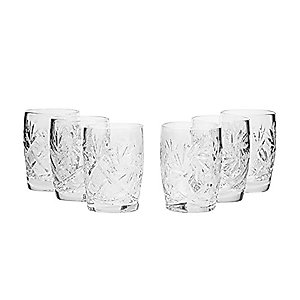 Set of 6 1.5-Oz Hand Made Vintage Russian Crystal Glasses, Whisky Shots Old-fashioned Glassware