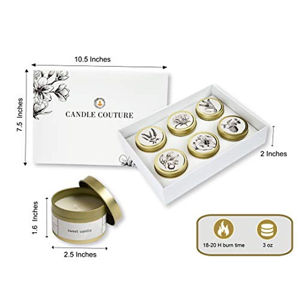 Scented Candles Gifts for Women, 6 Pack Luxury Aromatherapy Candles Gift Set for Home, Birthday, Mother’s Day, Bridesmaid's Gift Candles Bulk Scented - Assorted 3oz