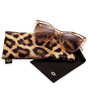 Sofia Vergara x Foster Grant Women's Sofia Sunglasses Cat Eye, Crystal Blush, 55 mm