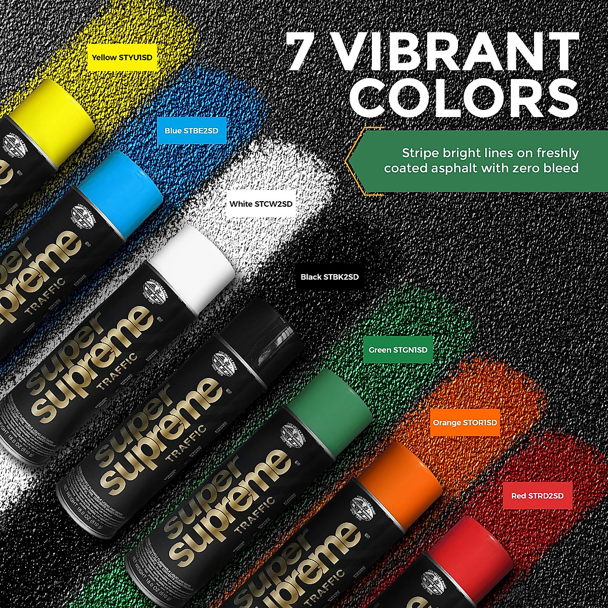 Fox Valley Super Supreme Traffic Spray Paint - Easy To Use Traffic Marking Paint Ideal For Road Lines, Parking Lot Paint - Sidewalk Paint, Warehouse & Factory Floor Paint - 18 oz (Pack of 12), White