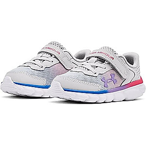 Under Armour Girls Assert 9 Alternate Closure Sneaker, (106) Halo Gray/White/Vivid Lilac, 5 Little Kid