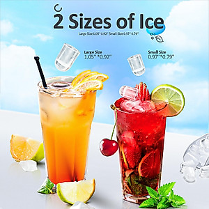 Countertop Ice Maker Antarctic Star Retro Ice Machine, 26Lbs/24H, 9Pcs/6Mins, Self-Cleaning, S/L Bullet Ice, Ice Scoop and Basket, Kitchen/Office/Bar, Black