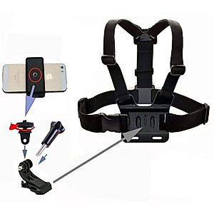 Supkeyer Cellphone Selfie Chest Mount Chest Harness Strap with Cell Phone Clip for iPhone 15 14 13 12 11 Pro Max Xs XR X Samsung Galaxy Note LG Sony