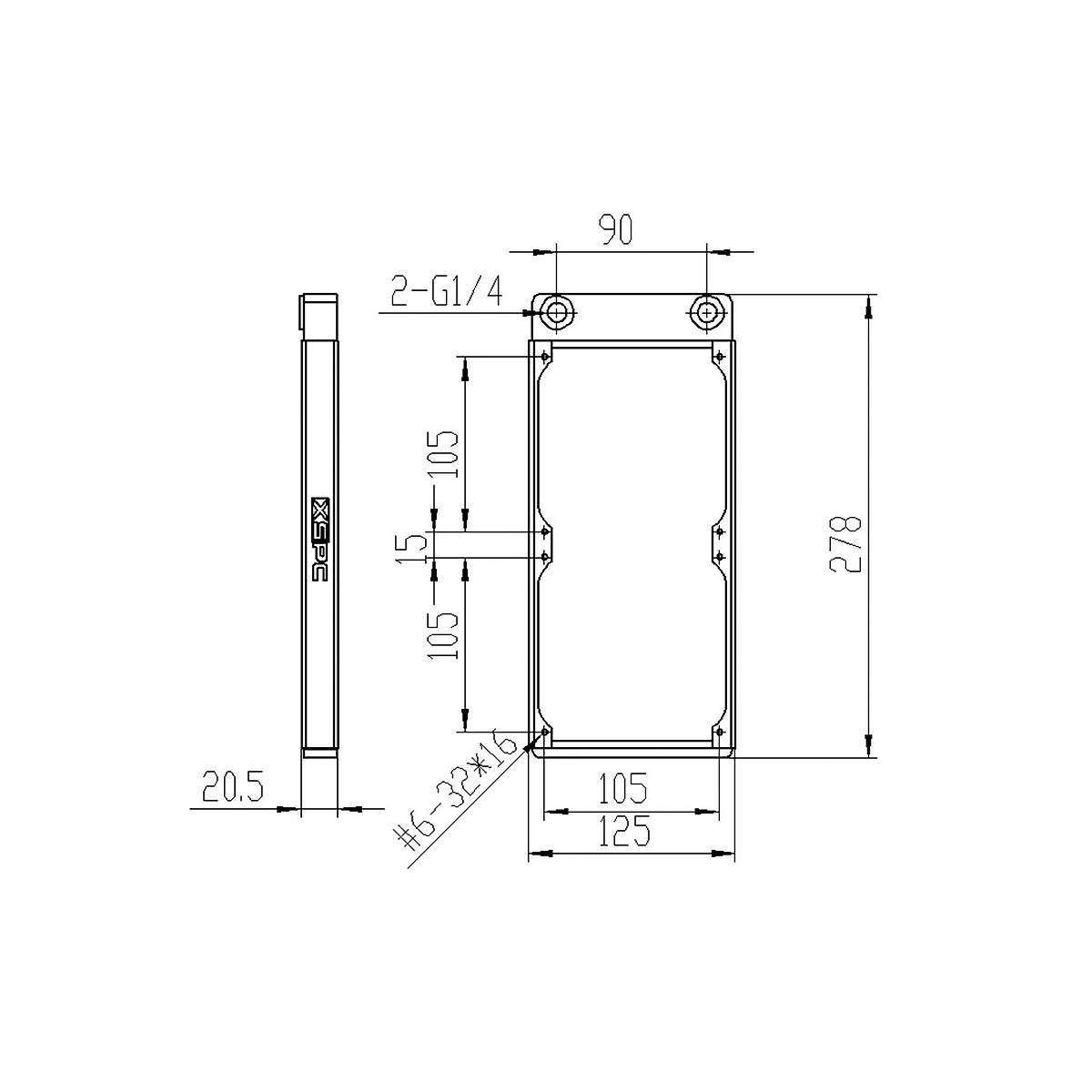 XSPC TX240 Ultra Thin Radiator, 120mm x 2, Dual Fan, Black