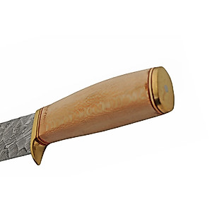 Bare Sycamore Damascus Steel Blade | Wood Handle 12.50 inch Hunting Knife