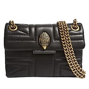 Kurt Geiger Women’s Mini Kensington Union Jack Quilted Leather Crossbody, Black