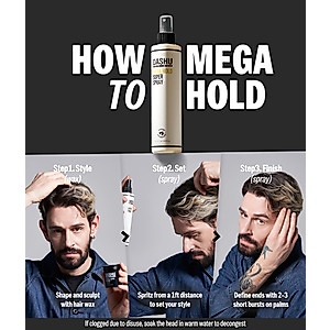 DASHU Premium Mega Hold Super Spray 8.45fl oz – Extra Strong Hold, Dryness Prevention, All-Natural Ingredients