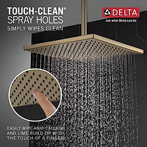 Delta Faucet Single-Spray Raincan Shower Head, Gold Shower Head, Rainfall Shower Head, Square Shower Head, Metal Shower Head, 2.5 GPM Flow Rate, Champagne Bronze 52159-CZ25