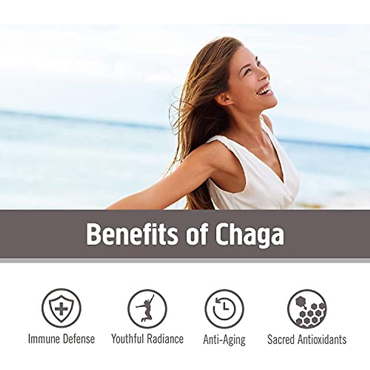 Om Mushroom Superfood Chaga Organic Mushroom Powder, 3.5 Ounce, 50 Servings, US Grown, Sacred Antioxidants & Immune Support, Superfood Mushroom Supplement