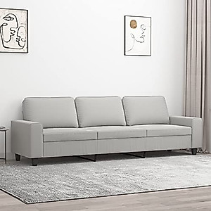 vidaXL 3-Seater Sofa Light Gray 82.7" Microfiber Fabric
