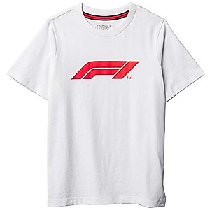 Fuel For Fans Youth Formula 1 F1 Tech Collection Large Logo T-Shirt, White, Youth S (8)