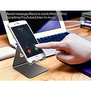 Lamicall Cell Phone Stand, Phone Dock : Cradle, Holder, Stand, Compatible with Phone 12 Mini 11 Pro Xs Xs Max Xr X 8 7 6 6s Plus 5 5s 5c All Android Smartphone Charging, Accessories Desk - Gray