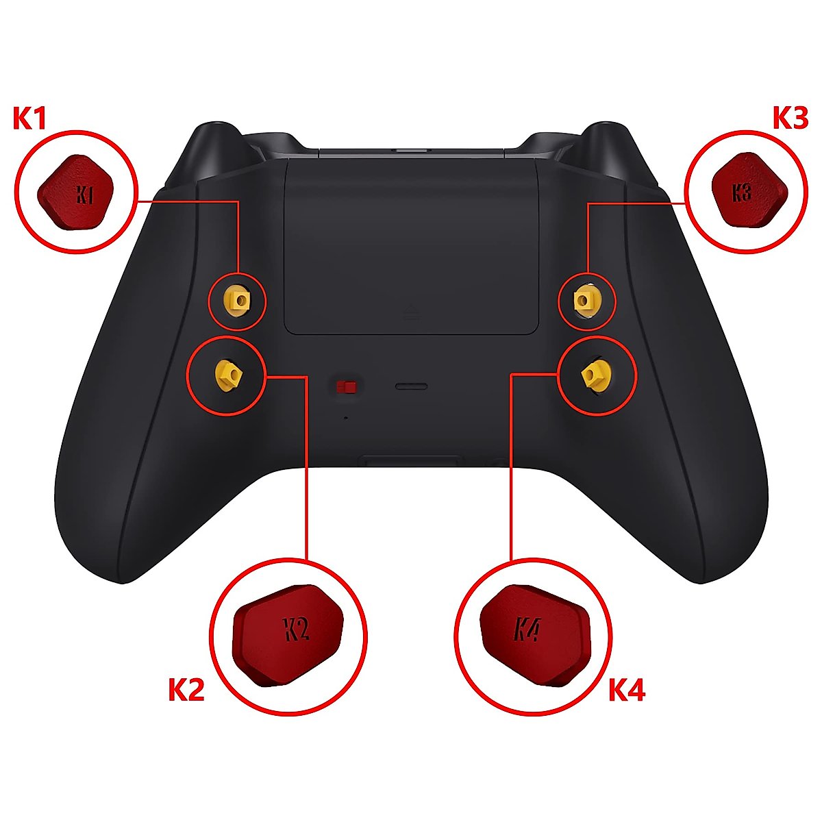 Scarlet Red Replacement Redesigned K1 K2 K3 K4 Back Buttons Paddles & Toggle Switch for Xbox Series X/S Controller eXtremerate Hope Remap Kit - Controller & Hope Remap Board NOT Included