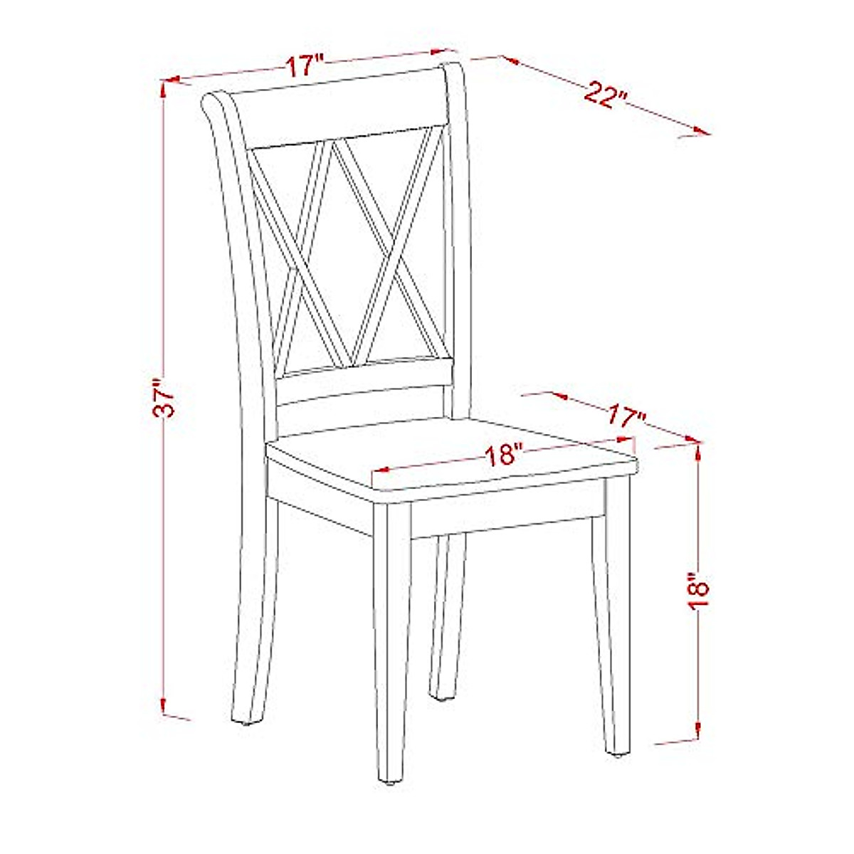 East West Furniture DLCL5-BLK-W 5Pc Round 42" Dining Room Table With Two 9-Inch Drop Leaves And Four Wood Seat Chairs, 5