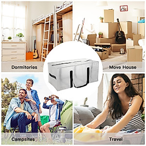 TCULOSD 6 Pack Heavy Duty Moving Bags - Clothes Storage Bags, Black Transparent PP Material, Suitable for College Students Moving, Clothes Storage, Space Saving