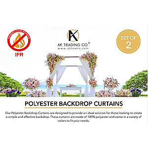 AK TRADING CO. 10 feet x 8 feet IFR Polyester Backdrop Drapes Curtains Panels with Rod Pockets - Wedding Ceremony Party Home Window Decorations - Marigold