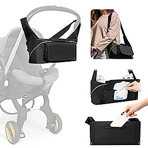 Upperkids Essentials Bag Compatible with Doona Infant Car Seat Stroller, Stroller Accessories, Organizer Bag, Car Seat Bag included Cup Holder, Phone Pockets, Wipes Pocket, Easy Access Baby Essentials