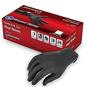 Soft Disposable Black Vinyl Gloves - 100 Pack 3 Mil Powder Free Black Disposable Gloves - Cooking Gloves Disposable Food Safe – Gloves for Cooking, Latex Free (Medium - Pack of 100)