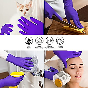 Safe Health HD Nitrile Disposable Gloves, 4.5 Mil, Latex Free, Powder Free, Cobalt Blue Indigo Purple, Box of 100, Medium, Textured, Food, Tattoo, Nursing, Cleaning
